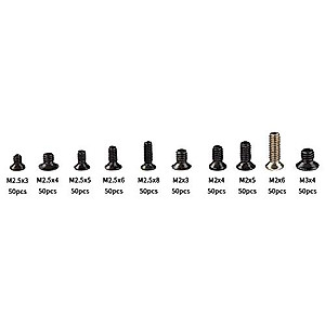 500Pcs M2 M2.5 M3 for Laptop Notebook for Computer Screw Assortment Kit Using for IBM for HP for Dell SCRW-214800