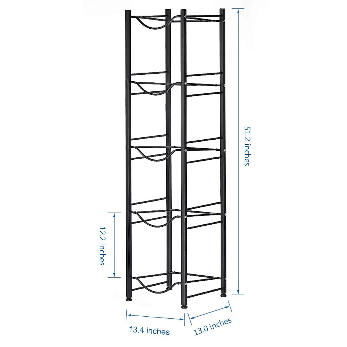 Water Cooler Jug Rack Dispenser 5 Tier Stainless Steel Heavy Duty Detachable Water Bottle Storage Shelf Organizer for 5 Gallon Water Jug Holder for Home Office Kitchen Breakroom