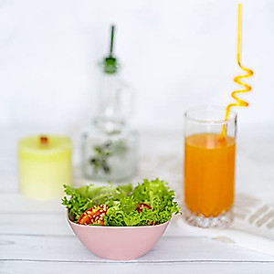 ARNO Serving Bowls Plastic Set of 6,12 OZ Stackable Salad Cereal Soup Snack Fruit Unbreakable BPA Free