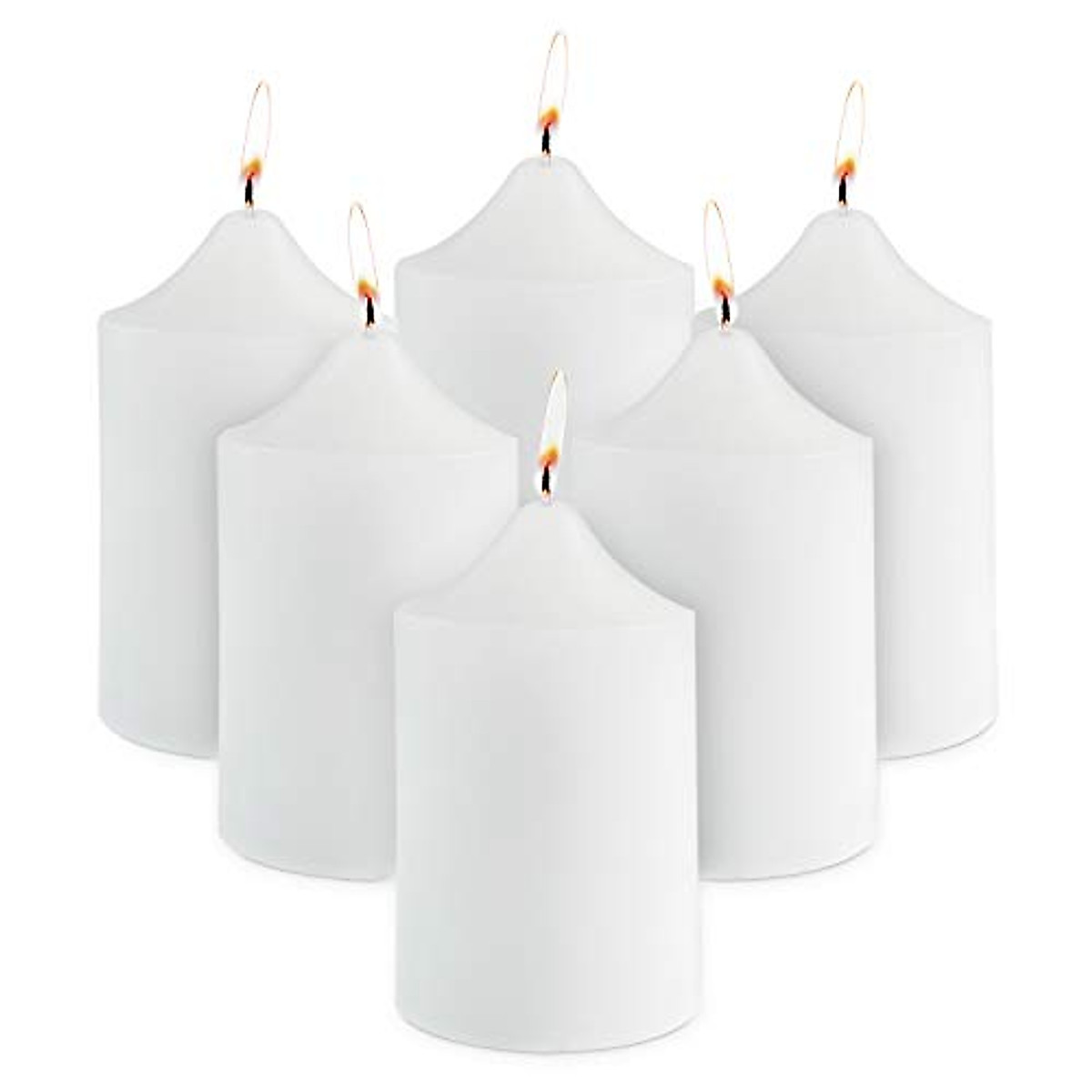 Super Z Outlet 2 x 3 Unscented White Pillar Candles for Weddings, Home Decoration, Relaxation, Smokeless Cotton Wick. Set of 6
