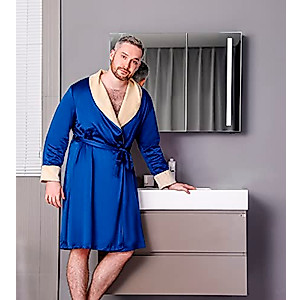 BluHouzz 20 Inch Led Bathroom Bathroom Medicine Cabinet with Mirror, Recessed or Surface Bathroom Mirror with Storage, Anti-Fog and LED Stepless Dimming Lighted Medicine Cabinet with Mirror (20IN)