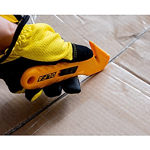 OLFA Concealed Blade Safety Utility Knife (SK-10) - Multi-Purpose Safety Cutter w/Concealed Blade, Tape Splitter, & Non Slip Ergonomic Handle, Replacement Blades: OLFA SKB-10 Safety Blades