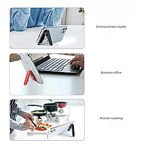 VEVOOD Mobile Phone Desktop Llazy Bracket Flat Back Support Shelf Multi-Functional Portable Aluminum Alloy Foldable Ssmall Bracket (Silver)