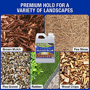 Magnum Mulch Glue (1 Gallon) - Mulch Glue and Pea Gravel Stabilizer, Lasts 12-24 Months, Fast-Dry, Non-Toxic, Strong Landscape Rock Glue & Gravel Glue by Fusion Chemical