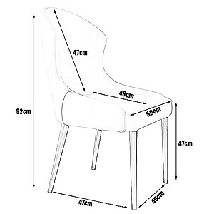 FIXARE Dining Kitchen Room Chairs Set of 4 Modern Artificial Waterproof and Scratch-Resistant Leather High Back Padded Soft Seat Metal Legs Living Room Chairs (Color : Off-White+Brown)