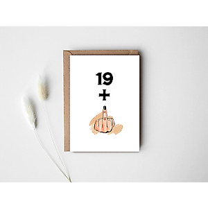 LillaGifts Funny 20Th Birthday Card - 19+1 Women Or Men - Sweet 20 Years Old Birthday Gift - Gift Perfect For Husband Wife Brother Sister, 5x7 inches