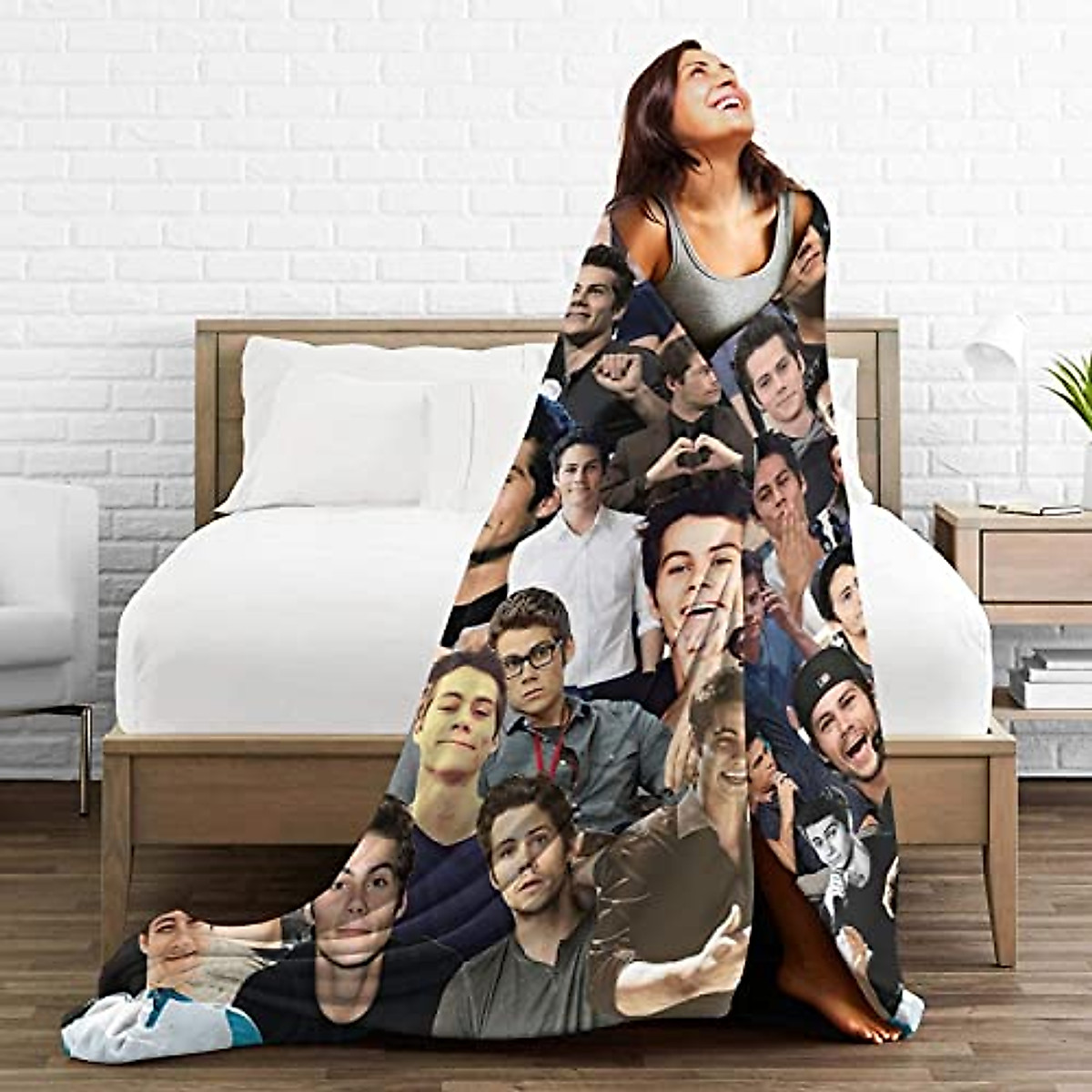 Dylan O'Brien Collage Blanket Fleece Ultra-Soft Micro Throw Soft Blankets for Couch Sofa Bed 50"X40"