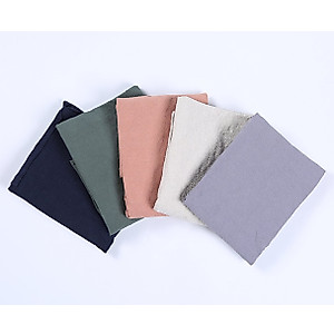 Soft Cotton Linen Apron Solid Color Halter Cross Bandage Aprons Japanese Style X Shape Double Pockets Round Skirt Kitchen Cooking Clothes Chef Summer Fit (Navy Blue)