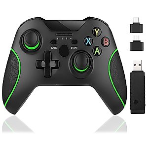 Wireless Controller for Xbox One,2.4GHZ Gamepad Controller Compatible with Xbox One/One S/One X/One Series X/S/Elite/PC Windows 7/8/10,with Built-in Dual Vibration