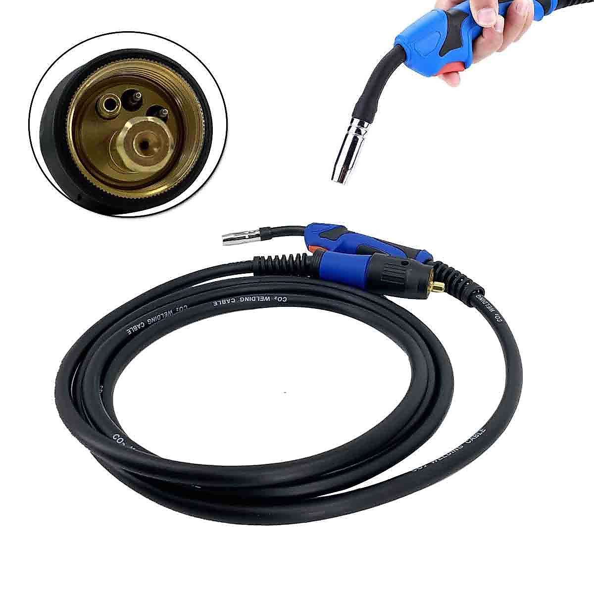 EWANYO MIG Welding Gun Torch 16.4ft(5m) 180A-300A Replacement Electric Welder For welding machine, Black & Blue
