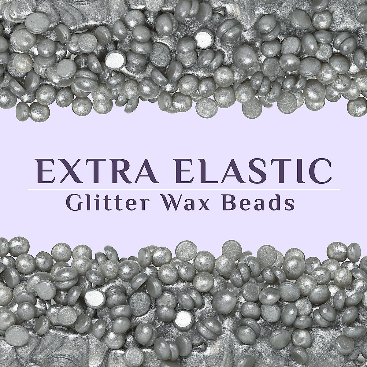 Hard Wax Beads, Waxxcity 1lb Glitter Grey Hair Removal Wax for Sensitive Skin, Specific for Facial Finer Softer Hair, At Home Waxing Beads Large Wax Beans Refill for Women Men