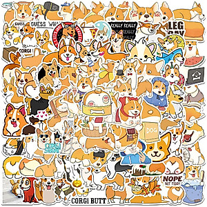 Corgi Stickers 100pcs Cute Animal Kawaii Fashion Cartoon Stickers Waterproof for Teens Girls and Boys Birthday Gift Party Favors (Corgi 100pcs)