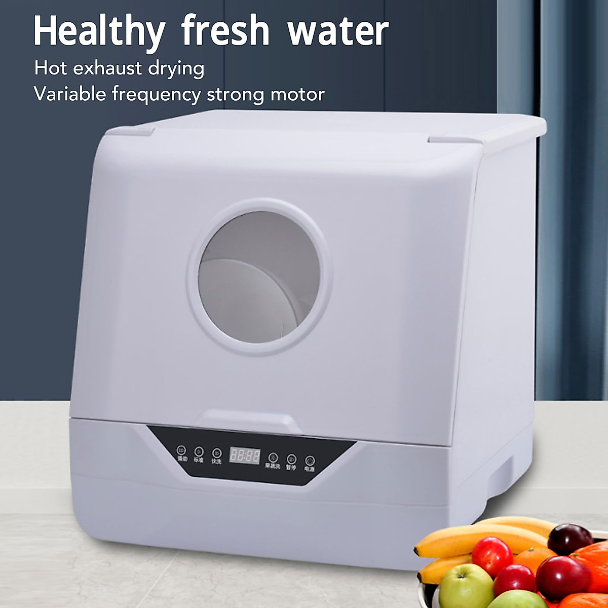 Portable Dishwasher Countertop, Mini Dishwasher with 6L Built in Water Tank,360° Dual Spray,Automatic Leak Proof for Small Apartments Dorms Offices RV 800W(US Plug)