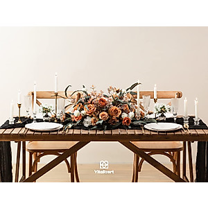 Vitalizart Cheesecloth Table Runner 10ft Gauze Boho Rustic Black Cheese Cloth Table Runner for Wedding Bridal Shower Fall Thanskgiving Decoration 120 Inches