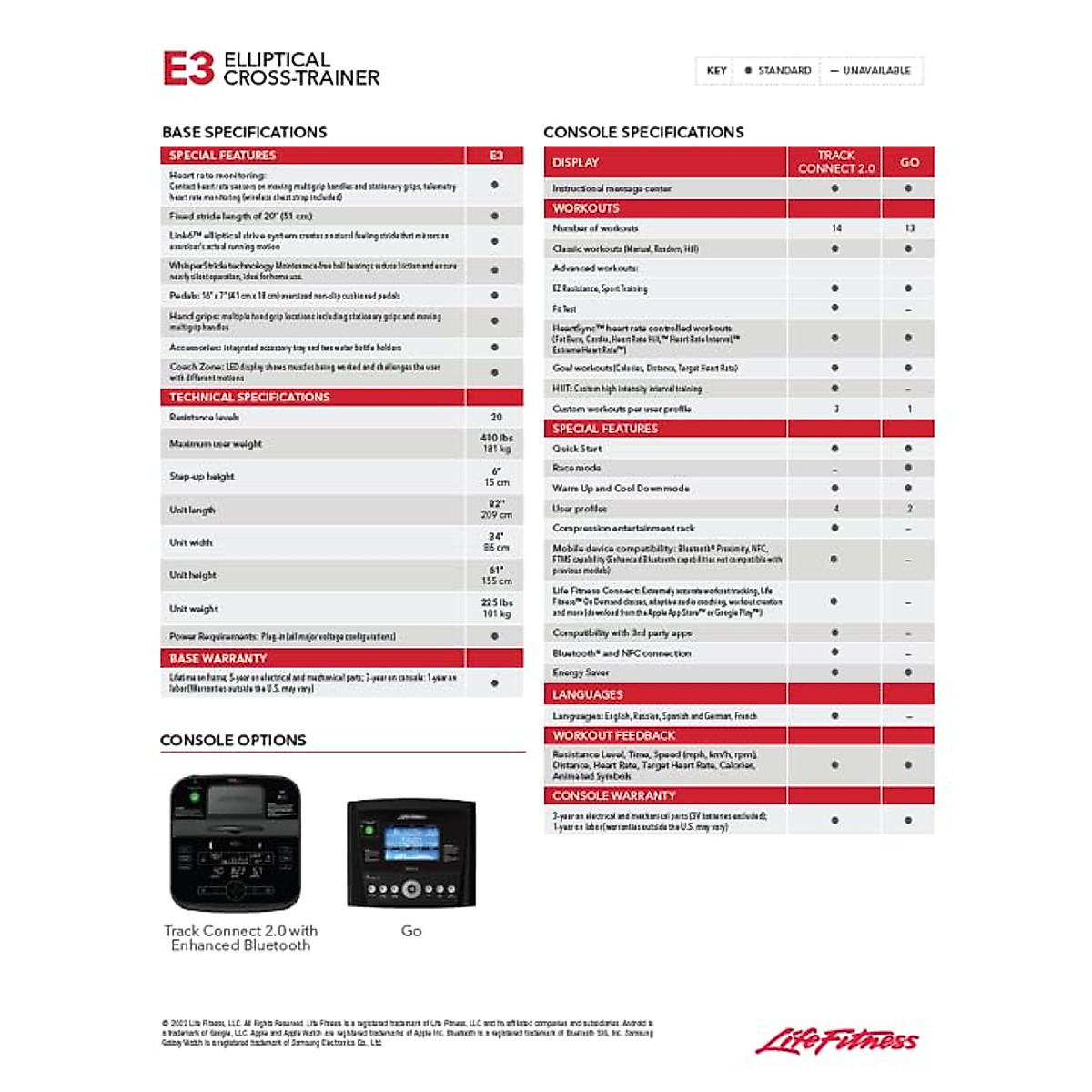 Life Fitness E3 Cross Trainer Elliptical Exercise Machine with Go Console