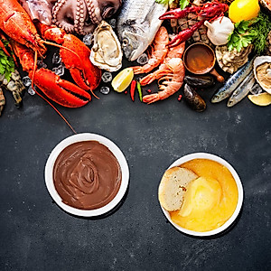 Luvan 4Pcs Fondue Pot Set for Chocolate Butter Cheese, 5oz Butter Warmer for Seafood with 20 Tealight, Ceramic Bowl Oven Microware Dishwasher Safe,Perfect for family dip Fruit,Dessert,Snack