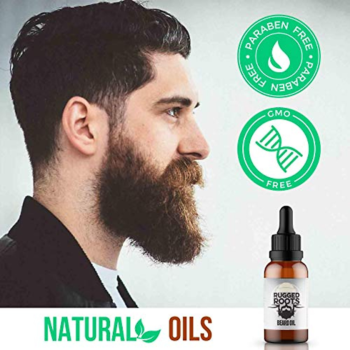 Rugged Roots Beard Oil and Conditioner Natural Beard Care Made with Tobacco Vanilla Scented Premium Oils- Softens Beard and Promotes Healthy Beard Growth-Small Gift for Men, Perfect Stocking Stuffer