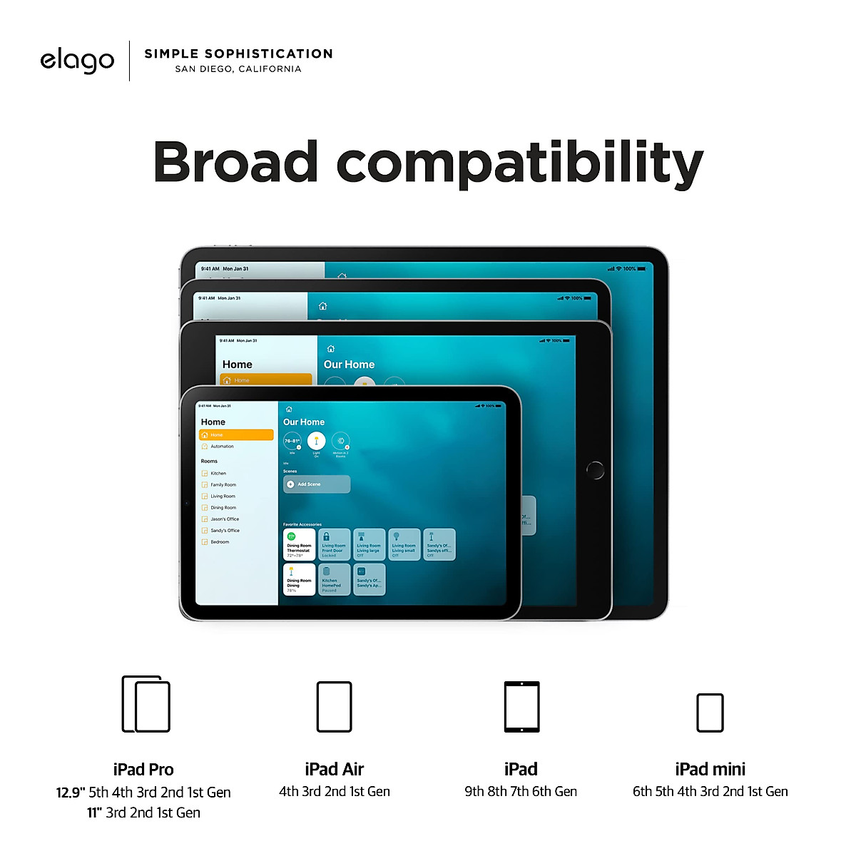 elago Home Hub Mount [White] - [iPad Wall Mount][Homekit Mount][Easy Installation][Scratch-Free][Cable Management Included] - for Mini, Air, Pro