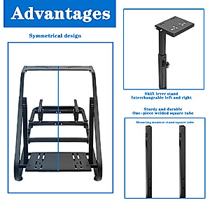 Supllueer Racing Simulator Cockpit Mountable Monitor Stand Adjustable Fit for Logitech, Fanatec,Thrustmaster, G923 G29 G920 T300 Sim Racing Cockpit, No Steering Wheel Pedal TV Seat