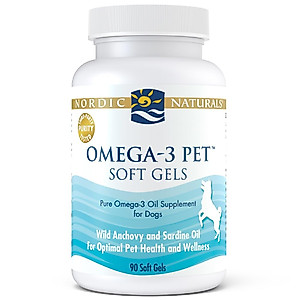 Nordic Naturals Omega-3 Pet, Unflavored - 90 Soft Gels - 330 mg Omega-3 Per Soft Gel - Fish Oil for Dogs with EPA & DHA - Promotes Heart, Skin, Coat, Joint, & Immune Health