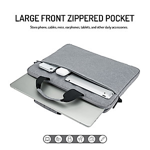 MicaYoung 14-15 Inch Laptop Shoulder Messenger Bag Carrying Case Briefcase Slim Protective Computer Sleeve with Handle Strap Pocket for MacBook Acer ASUS HP Surface Dell Chromebook, Gray