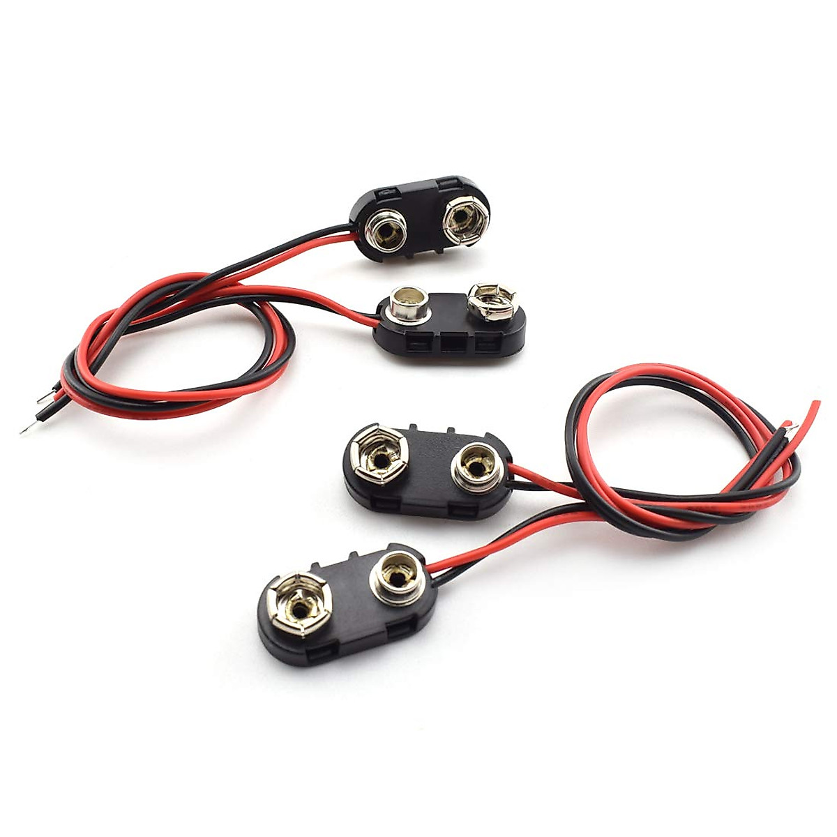 SDTC Tech 2/4/6/8 x 1.5V AA Battery Holder with Snap Connector Kit Include 3/6/9/12 Volt Battery Case Box and I Type Hard Shell Battery Clip Buckle Lead Wire