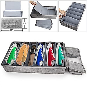 BOF Creations Under Bed Shoe Storage Organizers Pack of 2, Space Saving, Sturdy and Durable, Premium Material, Fit 10 Shoes for Students/Singles