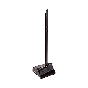 Restaurantware RW Clean 12 x 2 x 39 Inch Angle Broom 1 With Clip Back Sweeping Broom - Dustpan Sold Separately Flagged Bristles Black Plastic Restaurant Broom Lightweight Heavy-Duty