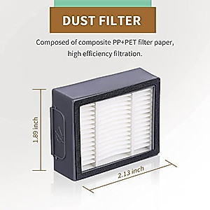 18 Pack Vacuum Cleaner Accessory for iRobot Roomba i7 i7+ i3+ i6+ i8+ E5 E6 E7 Replacement Parts Kit (2 set Roller Brushes, 6 Side Brushes, 6 filters, 4 vacuum bags)