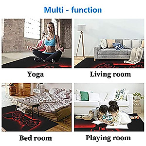 Red Game Controller Area Rug Non-Slip Carpets Floor Mat for Bedroom Living Room Home Decoration 4'x5.2'