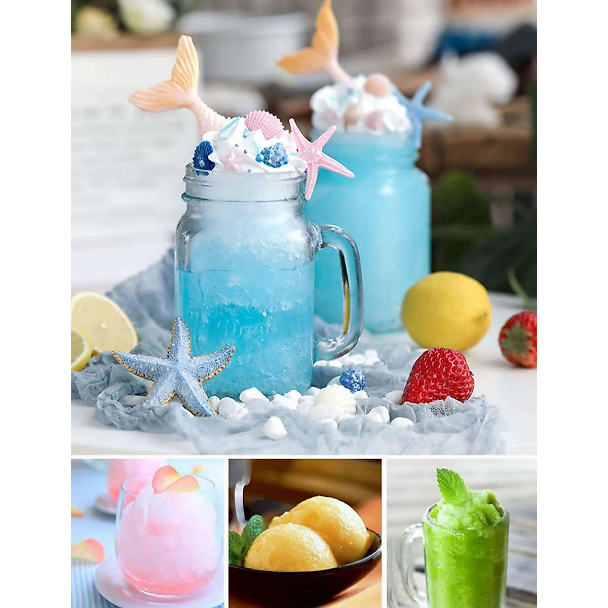 Ice Crusher, GDAE10 Stainless Steel ABS Shaver Ice Maker Machine Manual Snow Cone Machine Icee Slushie Shaved Ice for Home Bar Restaurant Party Cold Drinks, Fast Crushing, Easy Clean