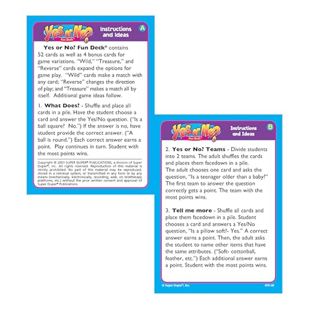 Super Duper Publications | Yes or No? Fun Deck Flash Cards | Educational Learning Resource for Children