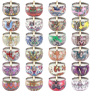 12Pack Cartoon Scented Candles Gift Set 2.5oz Strong Fragrance Aromatherapy Candles Natural Soy Wax Candles Portable Travel Tin Jar Candles Gifts for Home Scented Decoration,Valentine'sDay Mother'Day