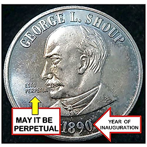 1890 E FINE MEDAL COMMEMORATING IDAHO STATEHOOD & GEORGE SHOUP (TERR. GOVERNOR, FIRST SENATOR) Medal Seller Perfect Uncirculated