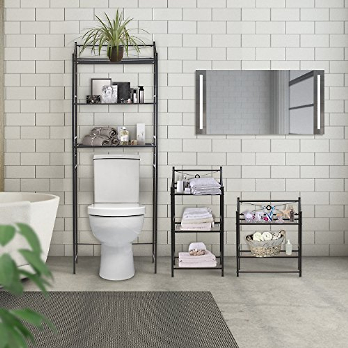 Sorbus Bathroom Storage Shelf Over Toilet Space Saver, Freestanding Shelves for Bath Essentials, Planters, Books, etc