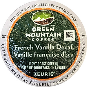 Green Mountain Coffee French Vanilla Decaf, Single-Serve Keurig K-Cup Pods, Light Roast, 96 Count (4 Boxes of 24 Pods)