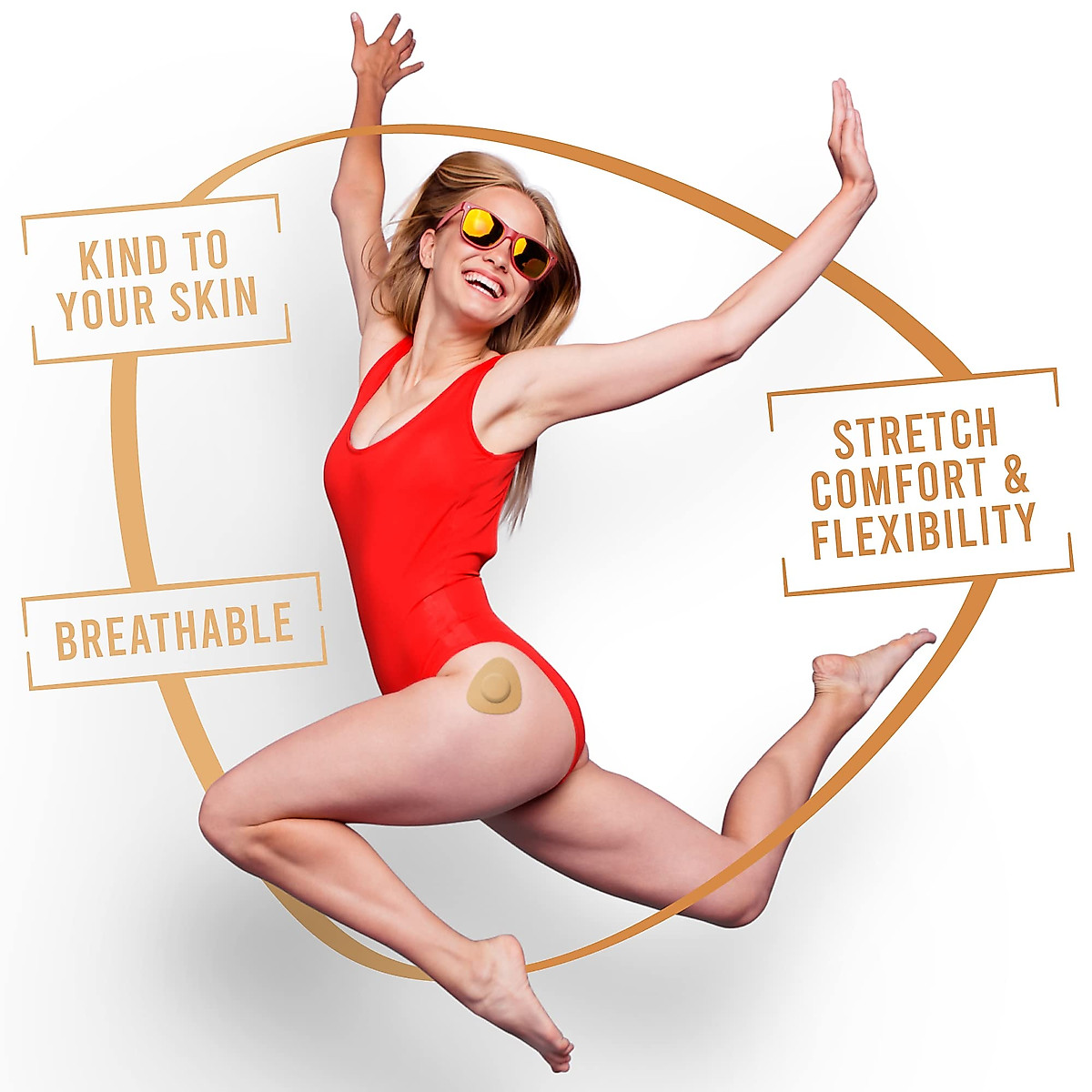 Not Just A Patch Freestyle Libre 2 Sensor Covers (20 Pack) CGM Sensor Patches for Freestyle Libre 2 - Water Resistant & Durable for 10-14 Days - Pre-Cut in Beige