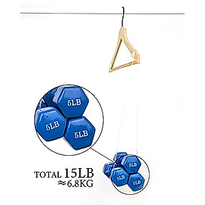 Amber Home Natural Stylish Thin Solid Wooden Suit Hangers 24 Pack, Non-Lacquer Slim Wood Coat Jacket Hanger with Pants Bar, Extra Space Saving Clothes Hanger for Dress, Pant, Shirt (Natural, 24)