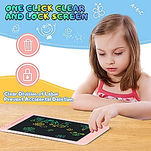 LCD Writing Tablet for Kids, ATMPC 10 inch Doodle Board with Lock Function, Erasable, Portable Drawing Board, Educational and Learning Toys for Boys and Girls Aged 3-6 Years