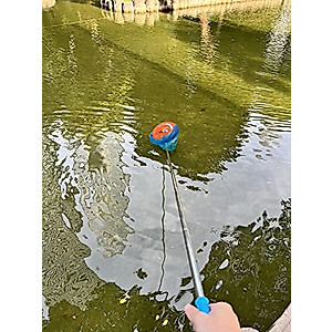 Pool Skimmer Net with Adjustable 106 Inches Lightweight Telescopic Pole Leaf Skimmer Mesh Rake Net for Spa Pond Swimming Pool, Pool Cleaner Supplies,Detachable net and hooks Great choice for gifts