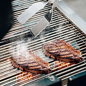 Kenmeister Chef Barbecue Grilling Tong, Extra Long BBQ Grill Tool with Handle, Easy to Control Wide Grip Kitchen Tongs for Grilling, Camping, Tailgating, Outdoor/Indoor Cooking Activities