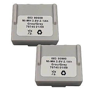 WELLVEUS 68300900 Rechargeable Battery 3.6V-2.1Ah Ni-MH Grau/Grey Battery for HETRONIC Remote Control(Pack of 2)