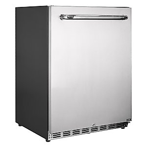 HCK 24 Inch Outdoor Refrigerator, Undercounter Refrigerators with Stainless Steel Door, 161 Can Beverage Fridge for Home Bar, Kitchen, Patio, Outdoor, and Commercial Use - 5.12 Cu.Ft