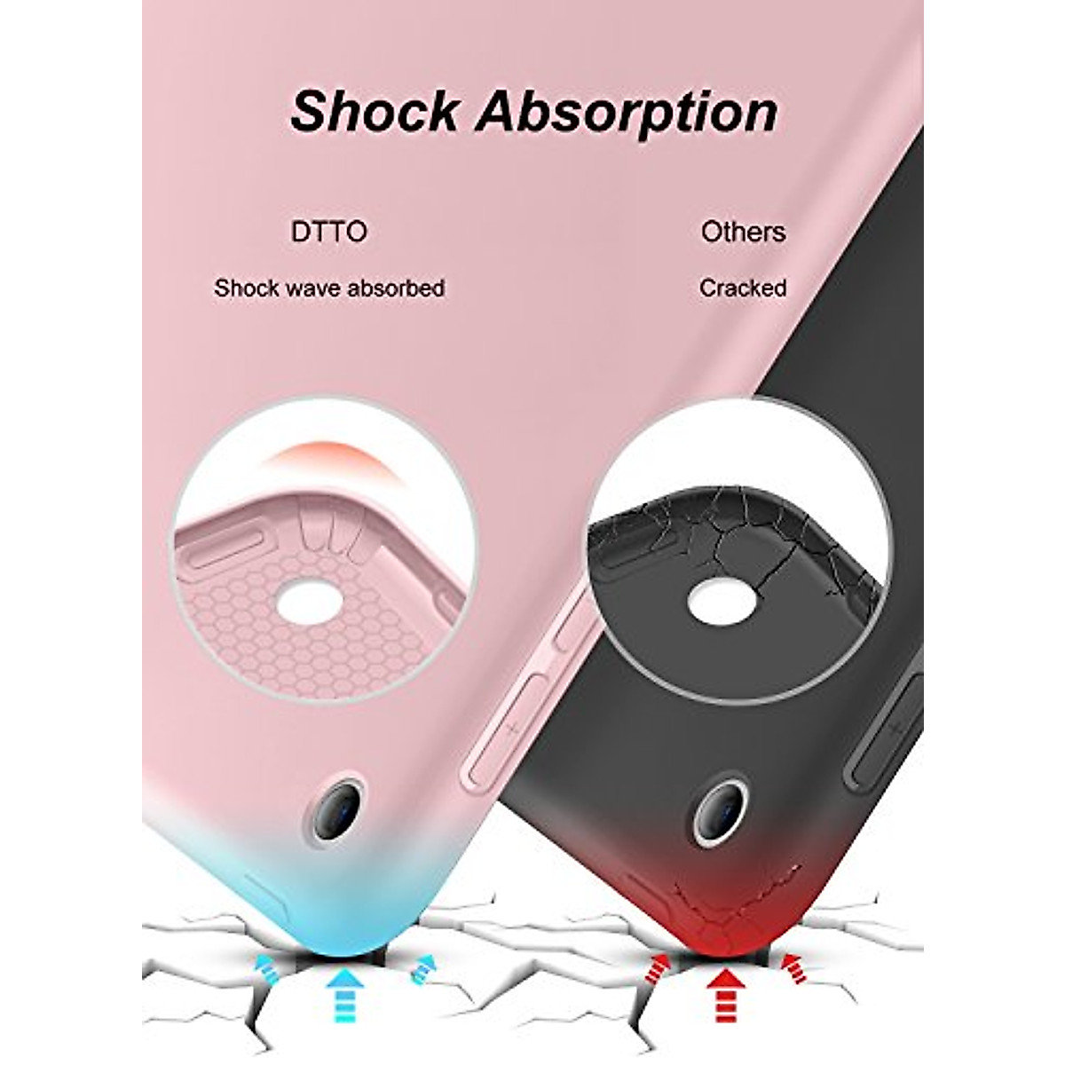 DTTO iPad 9.7 Case 2018 iPad 6th Generation Case / 2017 iPad 5th Generation Case, Slim Fit Lightweight Smart Cover with Soft TPU Back Case for iPad 9.7 2018/2017 [Auto Sleep/Wake] - Rose Gold