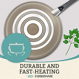 Farberware 21699 Dishwasher Safe High Performance Nonstick Frying Pan / Nonstick Skillet, 12 Inch, Champagne