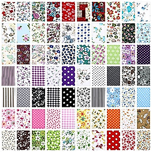 500 Pcs 4 x 4 Inches Cotton Fabric Square Pre Cut Quilt Squares Fabric Bundles Patchwork Fabrics Floral Printed Square Patchwork Fabric Quilting Fabric for DIY Craft Sewing Clothing Accessory