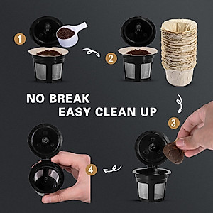 HERISUN Disposable K Cup Coffee Filters 300 Count, Coffee Filter Paper for Keurig Brewers Single Serve 1.0 and 2.0, Use with Resusable K Cup Pods, Natural