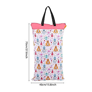 Yosooo Large Hanging Wet/Dry Pail Bag for Cloth Diaper,Inserts,Nappy, Laundry With Two Zippered Waterproof,Reusable(EF207)