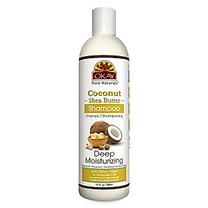 OKAY Coconut&Shea Butter Shampoo Helps Fortify,Strengthen,and Revitalize Hair Sulfate,Silicone,Paraben Free For All Hair Types and Textures Made in USA 12oz