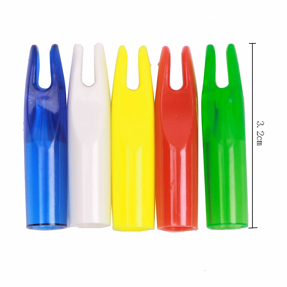lasenersm 20 Pieces Archery Arrows Nocks Hunting Archery Arrows Nocks Bow Arrow Tail Accessories 6.2 mm/0.24 Inch Inside Diameter Plastic Insert Tail for Compound Recurve Bow, Multicolor